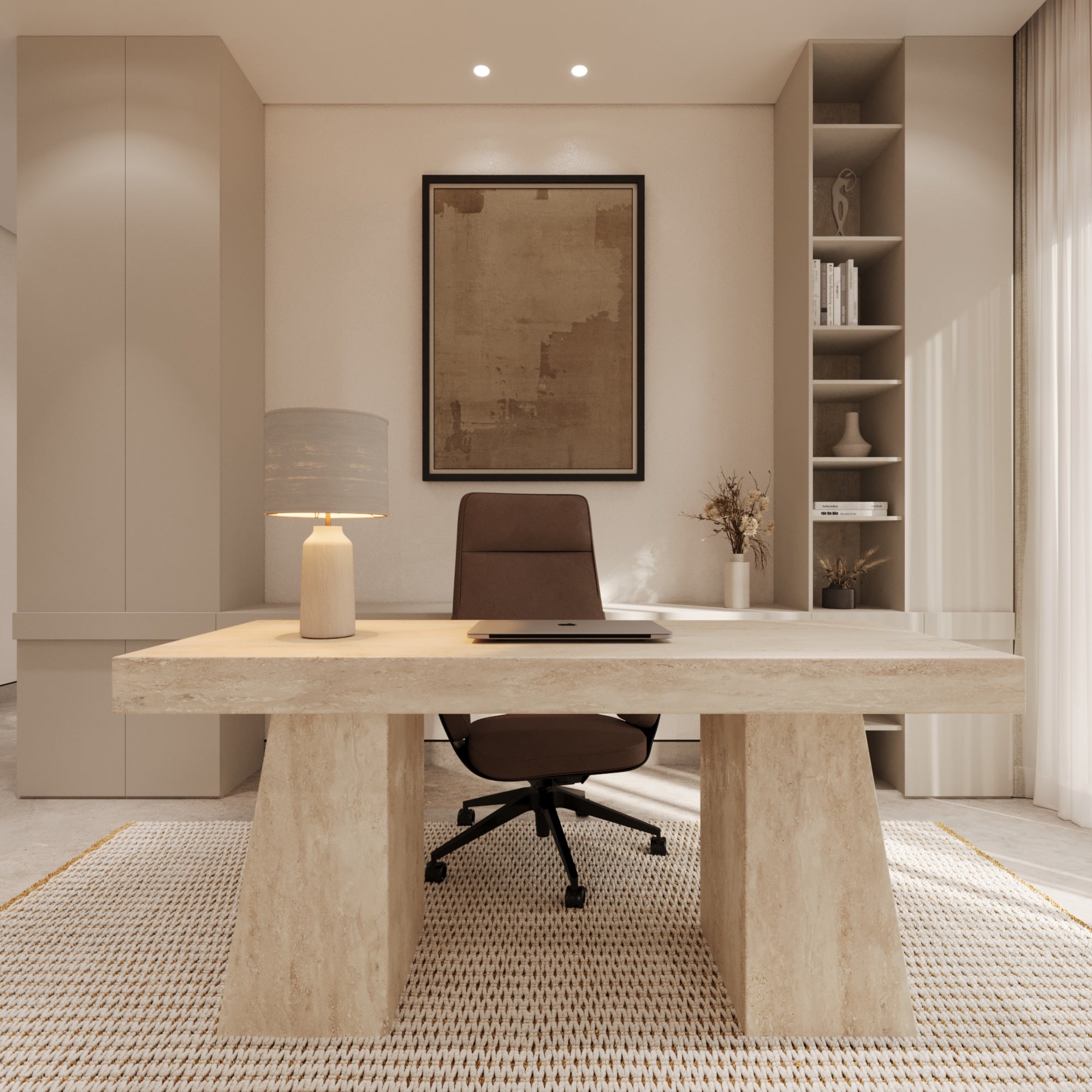 Solis Travertine Desk