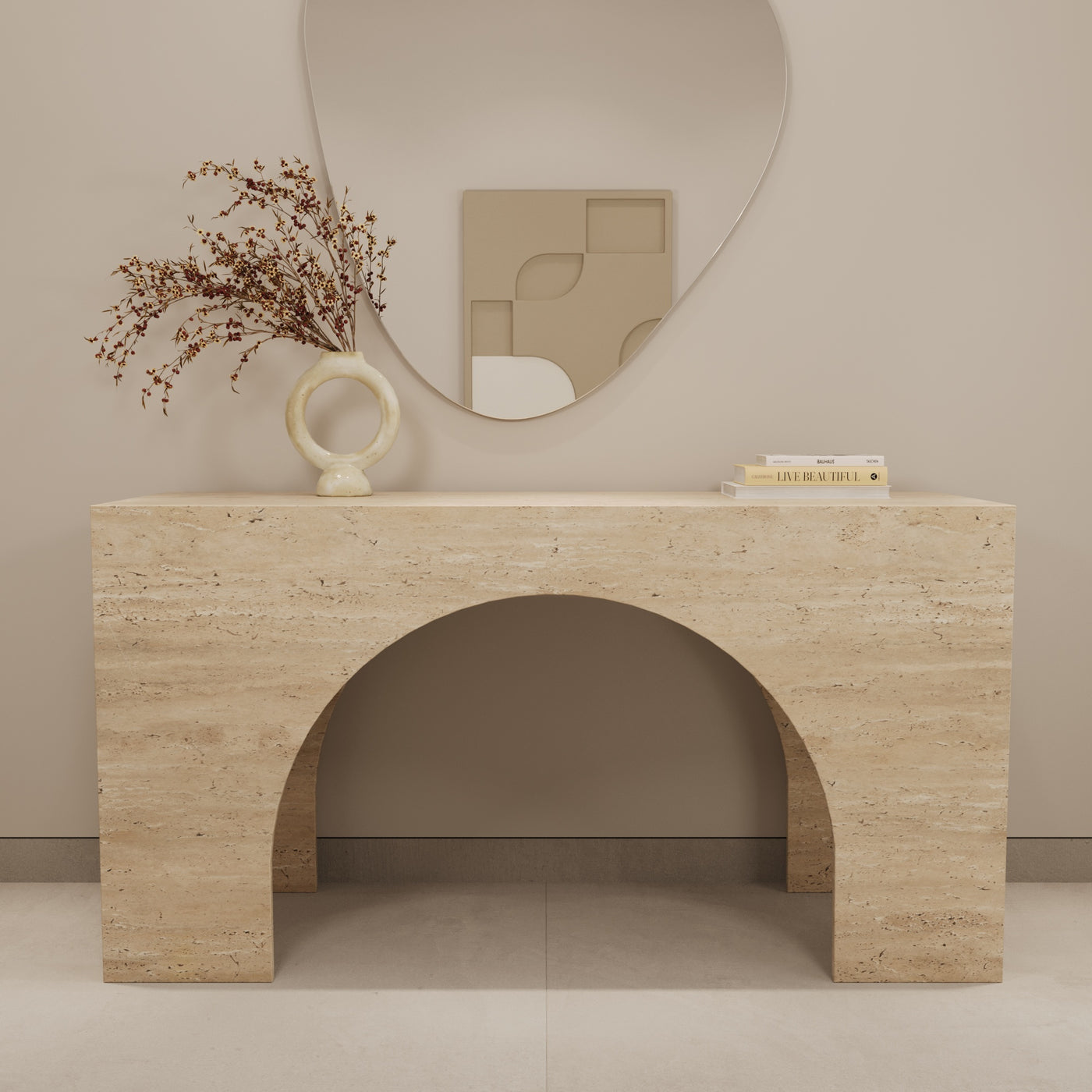 Arco Travertine Console Table