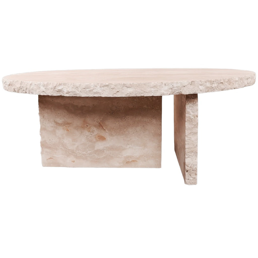 CARLA HAND CRAFTED ORGANIC TRAVERTINE COFFEE TABLE